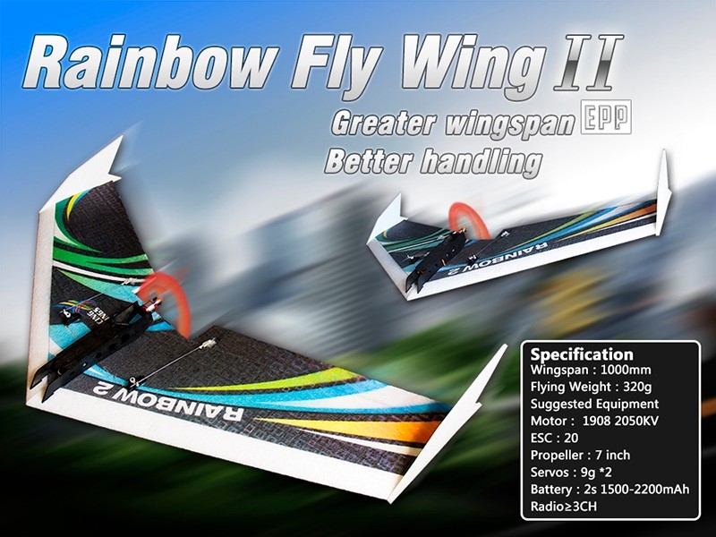 DW HOBBY Rainbow Ⅱ Flying Wing 1000mm Wingspan EPP FPV RC Airplane KIT ...