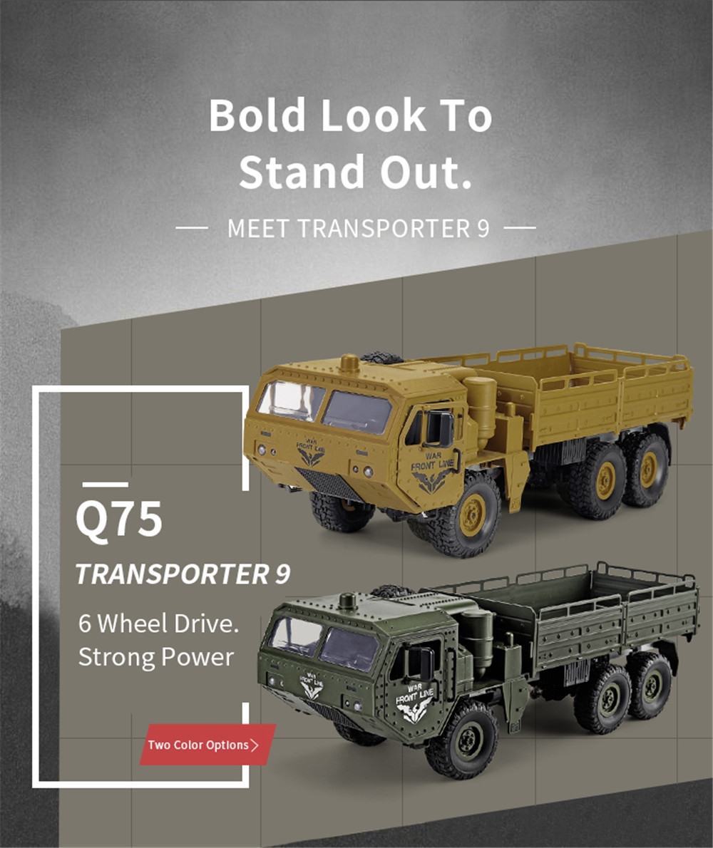 Remote Control Truck GoolRC 1:16 Scale RC Military Truck - 6WD Remote ...